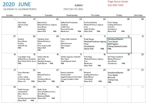 Daily Menu | Cooper Family Community Center